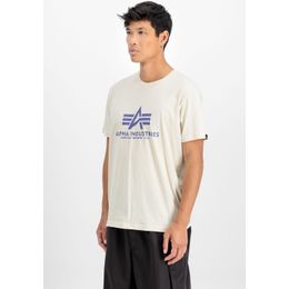 Herren T-Shirt "Basic T-Shirt", wei&szlig;, Gr. S, Alpha Industries, bedruckt, Single Jersey, Obermaterial: 100% Baumwolle, Shirts, Baumwolle, regular fit