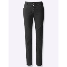 Inspirationen Damen Bequeme Jeans, schwarz, Gr. 44, unifarben, 96% Baumwolle, 4% Elasthan, Jeans