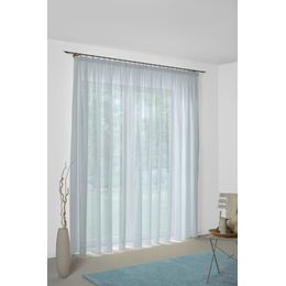 Vorhang WIRTH, B:141cm H:145cm, blau, Jacquard, Baumwolle, Polyester, Wohnzimmer, Gardinen, "Sunday", nach Ma&szlig;