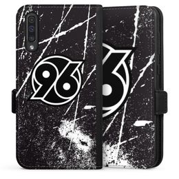 DeinDesign Galaxy A50 Handy Klapph&uuml;lle Handyh&uuml;lle aus Kunst Leder schwarz Flip Case Hannover 96 H96 Official Licensed Product Sideflip mit Lasche