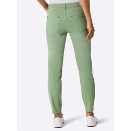 Damen 5-Pocket-Jeans, gr&uuml;n, Gr. 36, CREATION L PREMIUM, unifarben, 56% Baumwolle, 33% Modal, 8% Elastomultiester, 3% Elasthan, Jeans