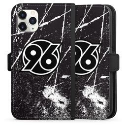 DeinDesign iPhone 11 Pro Handy Klapph&uuml;lle Handyh&uuml;lle aus Kunst Leder schwarz Flip Case Hannover 96 H96 Official Licensed Product Sideflip mit Lasche