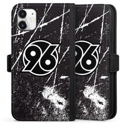 DeinDesign iPhone 11 Handy Klapph&uuml;lle Handyh&uuml;lle aus Kunst Leder schwarz Flip Case Hannover 96 H96 Official Licensed Product Sideflip mit Lasche