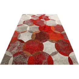 Teppich Esprit, B:200cm H:13mm L:290cm, rot, Kunstfaser, Wohnzimmer, Teppiche, "Modernina ESP-3378", weicher Kurzflor in modernem Design, Wohnzimmer,