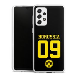 DeinDesign Galaxy A33 5G Handy Silikon H&uuml;lle Case wei&szlig; Handyh&uuml;lle Jersey Borussia Dortmund Bvb Silikon Case