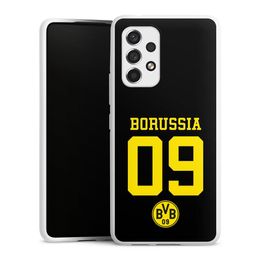DeinDesign Galaxy A53 5G Handy Silikon H&uuml;lle Case wei&szlig; Handyh&uuml;lle Jersey Borussia Dortmund Bvb Silikon Case