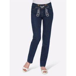 Classic Basics Damen Trachtenjeans, blau, Gr. 28, unifarben, 81% Baumwolle, 17% Polyester, 2% Elasthan, Jeans