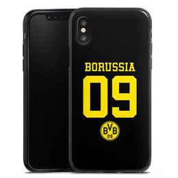 DeinDesign iPhone X Handy Silikon H&uuml;lle Case schwarz Handyh&uuml;lle Jersey Bvb Borussia Dortmund