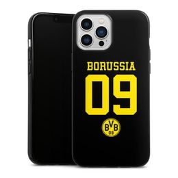 DeinDesign iPhone 13 Pro Max Handy Silikon H&uuml;lle Case schwarz Handyh&uuml;lle Jersey Bvb Borussia Dortmund