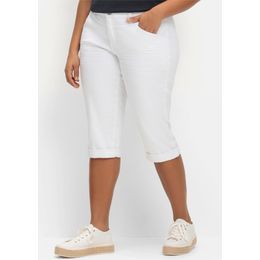 sheego Damen 5-Pocket-Jeans, wei&szlig;, Gr. 56, unifarben, 98% Baumwolle, 2% Elasthan, Jeans