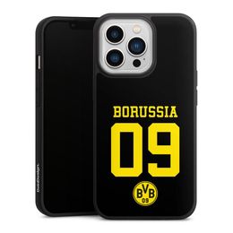 DeinDesign iPhone 13 Pro Handy Premium Silikon H&uuml;lle Handyh&uuml;lle schwarz Case Jersey Bvb Borussia Dortmund Silikon Premium Case