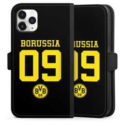 DeinDesign iPhone 11 Pro Handy Klapph&uuml;lle Handyh&uuml;lle aus Kunst Leder schwarz Flip Case Jersey Bvb Borussia Dortmund Sideflip mit Lasche