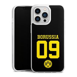 DeinDesign iPhone 13 Pro Handy Silikon H&uuml;lle Case wei&szlig; Handyh&uuml;lle Jersey Bvb Borussia Dortmund Silikon Case