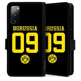 DeinDesign Galaxy S20 Handy Klapph&uuml;lle Handyh&uuml;lle aus Kunst Leder schwarz Flip Case Jersey Bvb Borussia Dortmund Sideflip mit Lasche