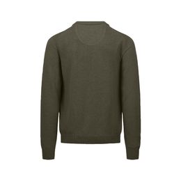 Fynch-Hatton Herren Strickpulloverschwarz khaki, Gr. XXXL, unifarben, Strick, Obermaterial: 100% Baumwolle, Pullover, aus Baumwolle, mit Polokragen