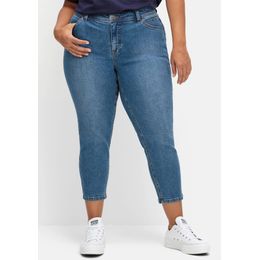 sheego Damen 7/8-Jeans, blau, Gr. 58, unifarben, 99% Baumwolle, 1% Elasthan, Jeans