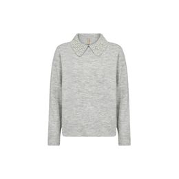 Strickpullover soyaconcept "Soya Concept Sweater SC-NESSIE 61", Damen, Gr. S, 99110 lt grau melange, Obermaterial: 49% Polyacryl, 26% Wolle, 22% Polyester, 3% Elasthan, Pullover Strickpullover