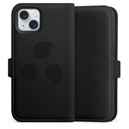 DeinDesign iPhone 15 Handy Klapph&uuml;lle Handyh&uuml;lle aus Kunst Leder schwarz Flip Case Jutsu Naruto Shippuden Sharingan Sideflip mit Lasche