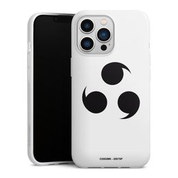 DeinDesign iPhone 13 Pro Handy Silikon H&uuml;lle Case wei&szlig; Handyh&uuml;lle Jutsu Naruto Shippuden Sharingan Silikon Case