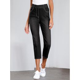 Classic Basics Damen 3/4-Jeans, schwarz, Gr. 40, unifarben, 81% Baumwolle, 17% Polyester, 2% Elasthan, Jeans
