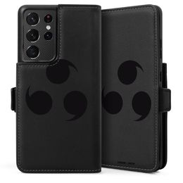 DeinDesign Galaxy S21 Ultra 5G Handy Klapph&uuml;lle Handyh&uuml;lle aus Kunst Leder schwarz Flip Case Jutsu Naruto Shippuden Sharingan Sideflip mit Lasche
