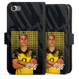 DeinDesign iPhone 8 Handy Klapph&uuml;lle Handyh&uuml;lle aus Kunst Leder schwarz Flip Case Nico Schlotterbeck Borussia Dortmund Bvb Sideflip mit Lasche