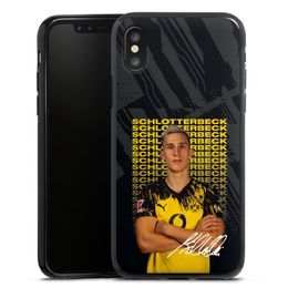 DeinDesign iPhone X Handy Silikon H&uuml;lle Case schwarz Handyh&uuml;lle Borussia Dortmund Nico Schlotterbeck Bvb