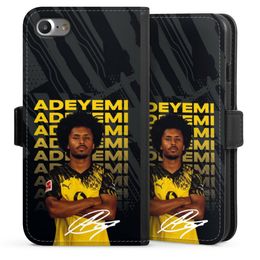 DeinDesign iPhone 8 Handy Klapph&uuml;lle Handyh&uuml;lle aus Kunst Leder schwarz Flip Case Karim Adeyemi Borussia Dortmund Bvb Sideflip mit Lasche