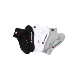 Kurzsocken Champion "6pk Quarter Socks", Herren, Gr. 39-42, grau, Obermaterial: 71% Baumwolle, 23% Polyester, 4% Polyamid, 2% Elasthan, Socken, f&uuml;r Fitnessaktivit&auml;ten, sportlicher Stil, elastisch