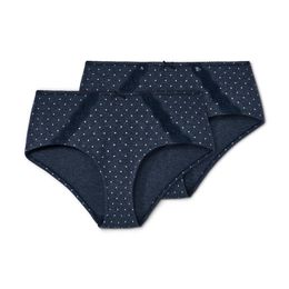Tchibo - 2 Pantys - Damen - Gr. S - dunkelblau/gepunktet