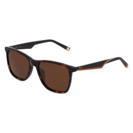 Fila FIASFI461 | Unisex-Sonnenbrille | Fassung: Vollrand, Quadratisch, Kunststoff, Havanna Gl&auml;nzend | Glasfarbe: Braun