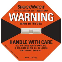 50 x ShockWatch Sto&szlig;indikatorlabel mit Warnhinweisaufkleber (orange)