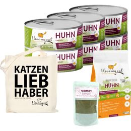 Sparset f&uuml;r Savannah Katzen Trockenfutter und Nassfutter mit Huhn Nahrungserg&auml;nzung
