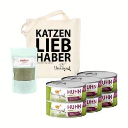 Futterset mit Nassfutter Huhn f&uuml;r katzenfreundliche Ern&auml;hrung