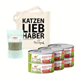 Sparset f&uuml;r ern&auml;hrungsbewusste Katzen mit reduziertem Energiebedarf &ndash; Nassfutter mit Insektenprotein & Erg&auml;nzungsprodukt