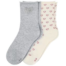 Gina Benotti 2 Paar Damen Socken mit Rollb&uuml;ndchen