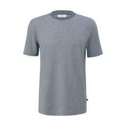 T-Shirt s.Oliver, Herren, Gr. XL, grau, blau wei&szlig;, Piqu&eacute;, Obermaterial: 50% Baumwolle, 44% Polyester, 6% Leinen, normal normal, Rundhals, Shirts T-Shirt