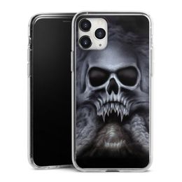 DeinDesign iPhone 11 Pro Max Handy Silikon H&uuml;lle Case transparent Handyh&uuml;lle Halloween Totenkopf Skull Silikon Case