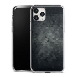 DeinDesign iPhone 11 Pro Max Handy Silikon H&uuml;lle Case transparent Handyh&uuml;lle Muster Black Triangle Silikon Case