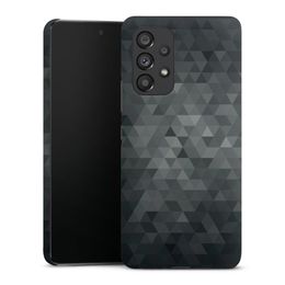 DeinDesign Galaxy A53 5G Handy Premium Case Smartphone Handyh&uuml;lle Schutzh&uuml;lle gl&auml;nzend Triangle Black Muster Premium Case