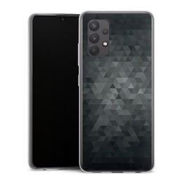 DeinDesign Galaxy A32 4G Handy Silikon H&uuml;lle Case transparent Handyh&uuml;lle Muster Black Triangle Silikon Case