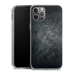 DeinDesign iPhone 12 Pro Max Handy Silikon H&uuml;lle Case transparent Handyh&uuml;lle Muster Black Triangle Silikon Case