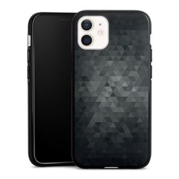 DeinDesign iPhone 12 mini Handy Silikon H&uuml;lle Case schwarz Handyh&uuml;lle Muster Black Triangle