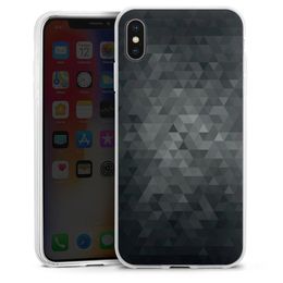 DeinDesign iPhone Xs Max Handy Silikon H&uuml;lle Case transparent Handyh&uuml;lle Muster Black Triangle Silikon Case