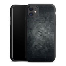 DeinDesign iPhone 11 Handy Premium Silikon H&uuml;lle Handyh&uuml;lle schwarz Case Black Triangle Muster Silikon Premium Case