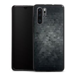 DeinDesign Huawei P30 Pro Handy Silikon H&uuml;lle Case schwarz Handyh&uuml;lle Muster Black Triangle