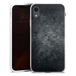 DeinDesign iPhone Xr Handy Silikon H&uuml;lle Case wei&szlig; Handyh&uuml;lle Muster Black Triangle Silikon Case