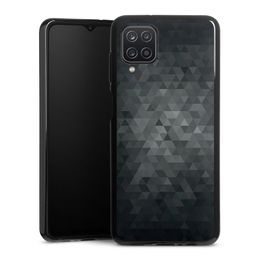 DeinDesign Galaxy A12 Handy Silikon H&uuml;lle Case schwarz Handyh&uuml;lle Triangle Black Muster