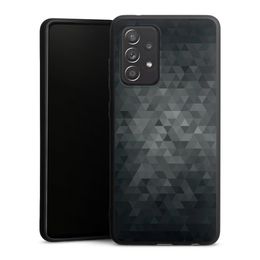 DeinDesign Galaxy A52s 5G Handy Premium Silikon H&uuml;lle Handyh&uuml;lle schwarz Case Muster Black Triangle Silikon Premium Case
