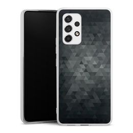DeinDesign Galaxy A53 5G Handy Silikon H&uuml;lle Case transparent Handyh&uuml;lle Black Triangle Muster Silikon Case